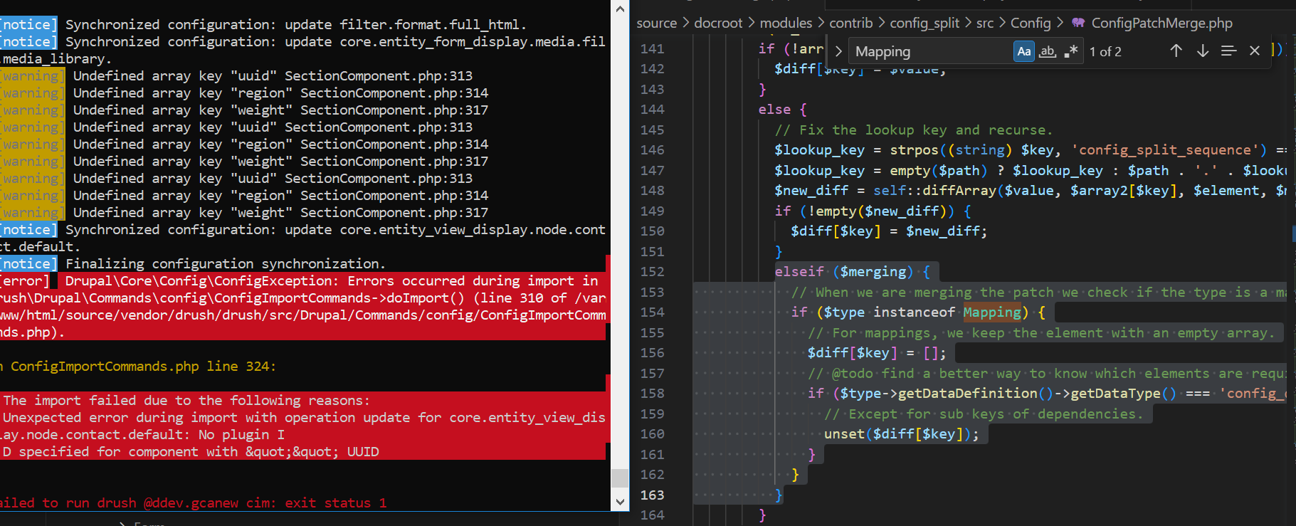 config_import issue with layout builder for partial split for removed component. [#3364030 ...